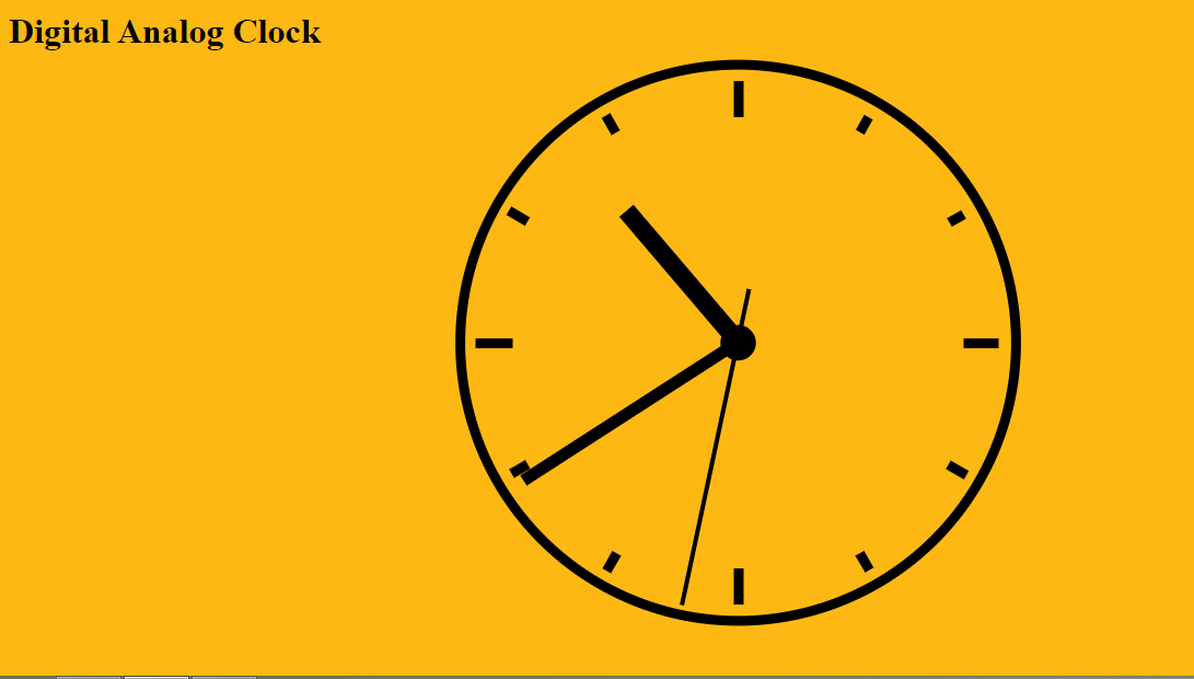 Simple Analog Clock in JavaScript Free Source Code | SourceCodester